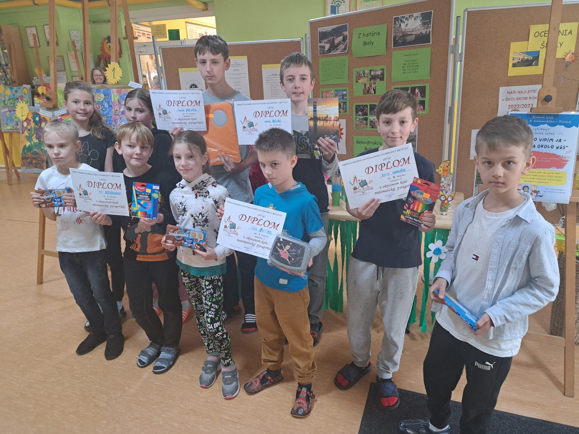 Pytagoriáda - okresné kolo - 1. miesta - Z.Š. J.A. Komenského Revúca